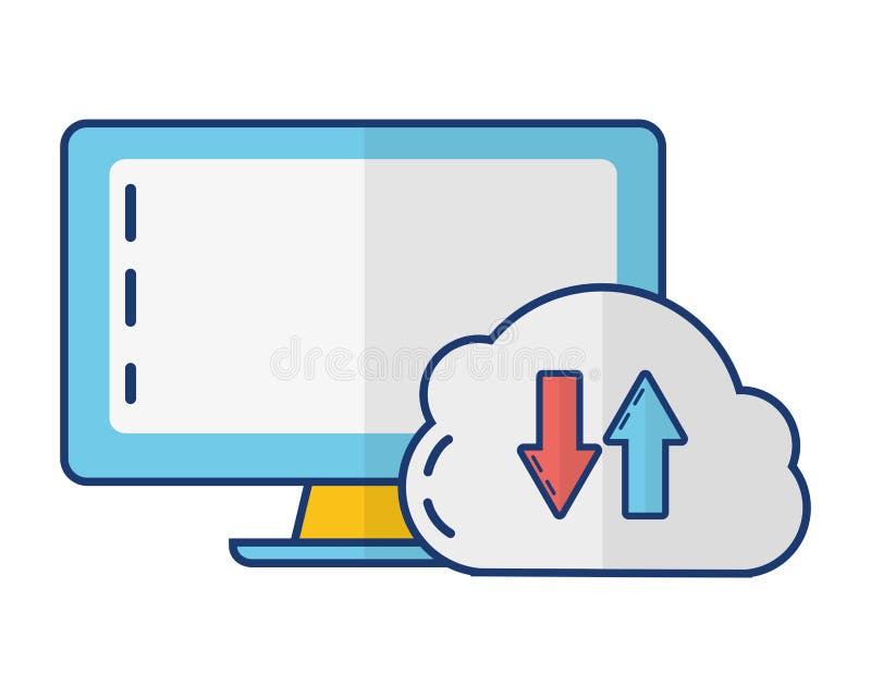 Computer cloud storage stock vector. Illustration of information ...