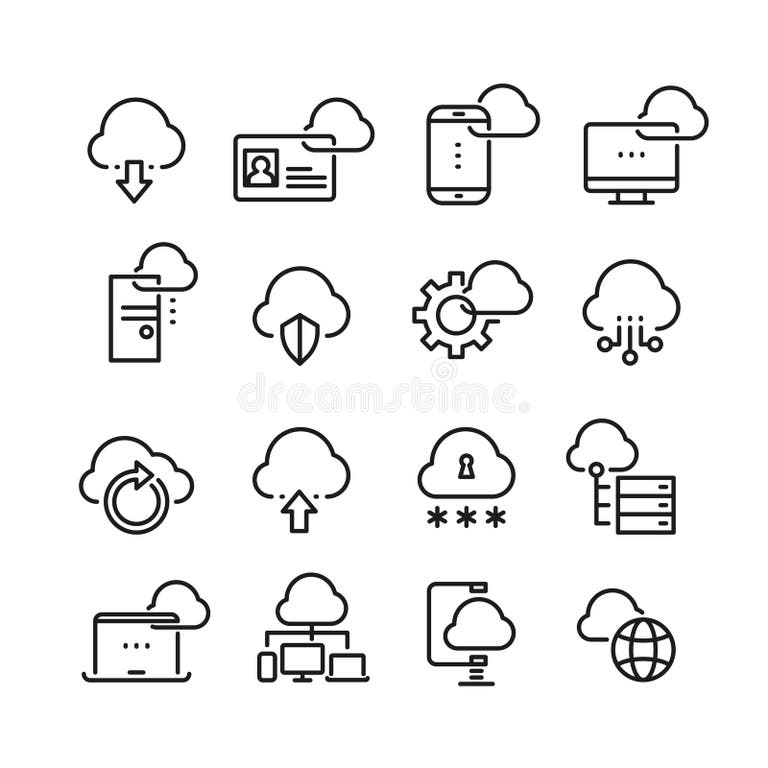 Cloud Computer Line Stock Illustrations – 102,960 Cloud Computer Line ...
