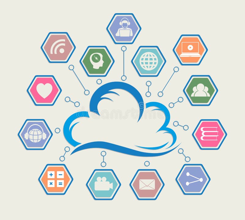 Computer Cloud Wireless Internet Stock Vector - Illustration of globe ...