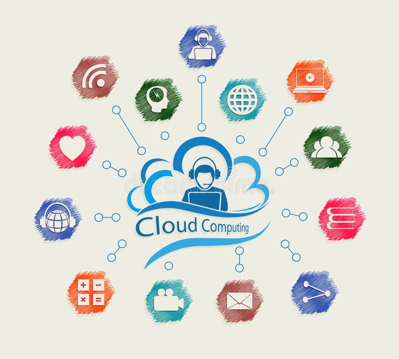 Computer Cloud Wireless Internet Stock Vector - Illustration of ...