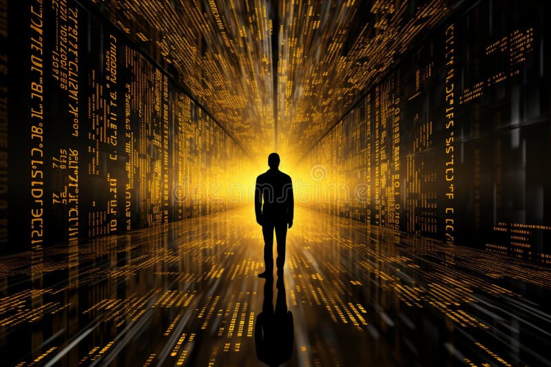 Computer Code Canvas Black and Yellow Binary Background with Graphical ...