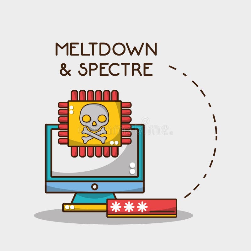 Computer with Code and Chip Skull Virus Stock Vector - Illustration of ...