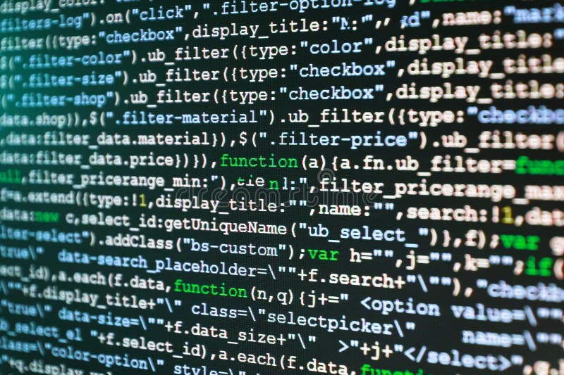 Computer code data. stock photo. Image of html, listing - 124596814