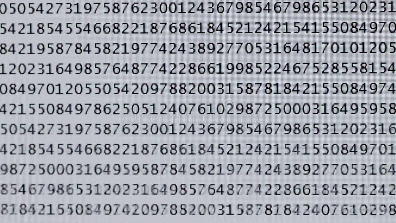 Computer Calculation Number Sequence Scrolling on Consol Screen Stock ...