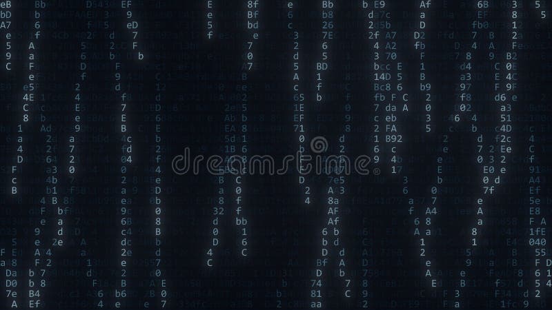 Code Strings Appering on the Screen. 3d Rendering Stock Photo - Image ...