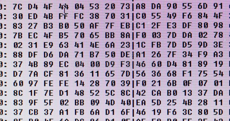 Computer Code in Hexadecimal on Screen Stock Footage - Video of ...