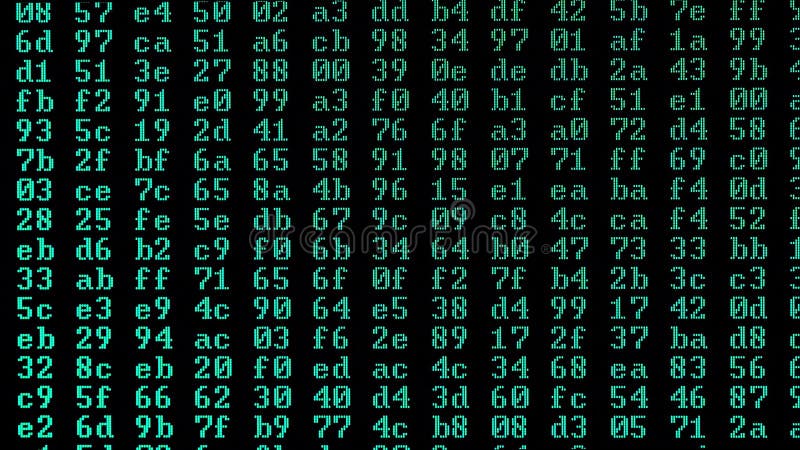 Computer Code in Hexadecimal on Screen Stock Footage - Video of ...