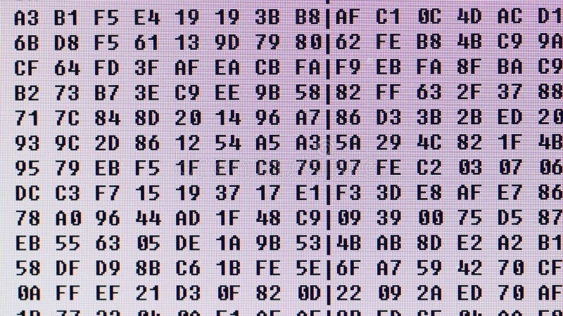 Computer Code in Hexadecimal on Screen Stock Footage - Video of coding ...