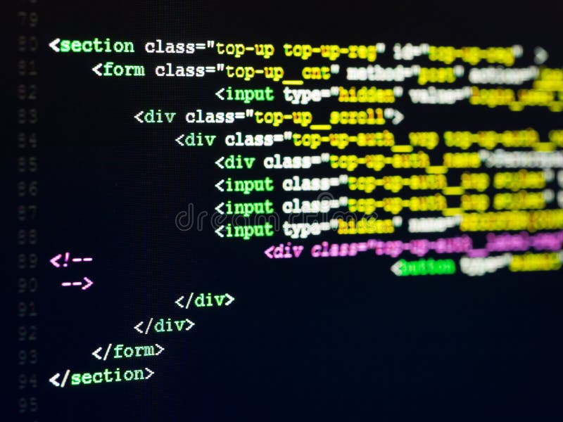 Computer Code HTML stock image. Image of monitor, software - 248277199