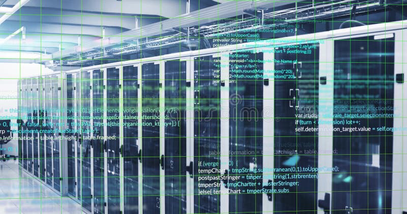 Computer Code Image Over Server Racks in Data Center Stock Photo - Image of hardware, automation ...