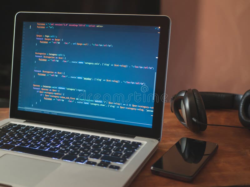 Computer Code on Laptop Web Developing Stock Photo - Image of laptop ... Computer Code on Laptop Web Developing Stock Photo - Image of laptop ...