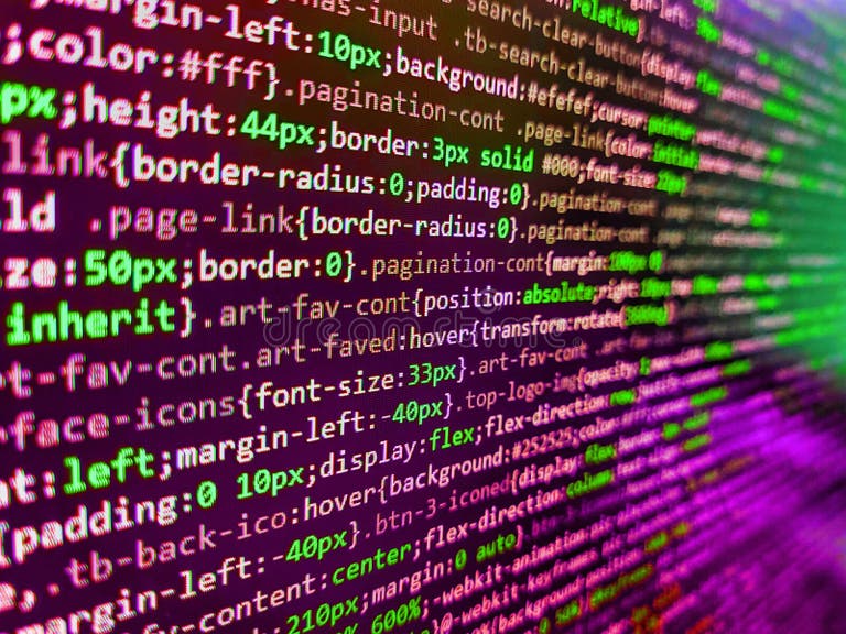Computer Code on Laptop Web Developing. Programming Source Code Abstract Screen of Software ...