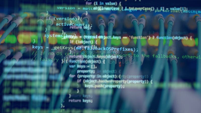 Computer Code Moving on a Monitor. Stock Video - Video of network, move ...