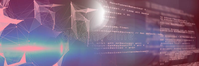 Computer Code and Network of Connections Over Gradient Background, Program Coding Concept Stock ...