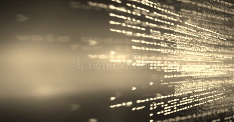 Computer Code Processing Against A Black Background Program Coding And Technology Concept Stock