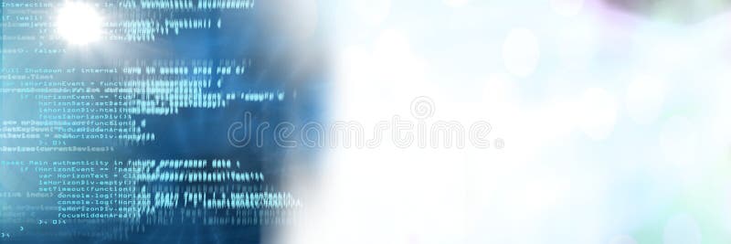 Computer Code Processing Against Black and Green Background, Program Coding and Technology ...