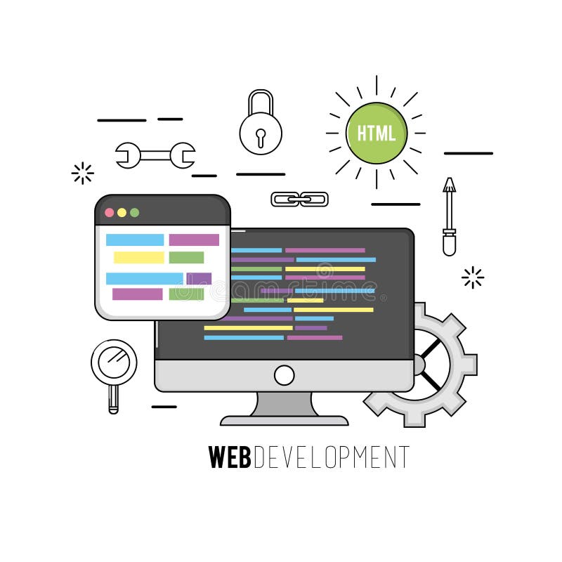 Web Code And Data Center Program Stock Vector - Illustration of coding ...