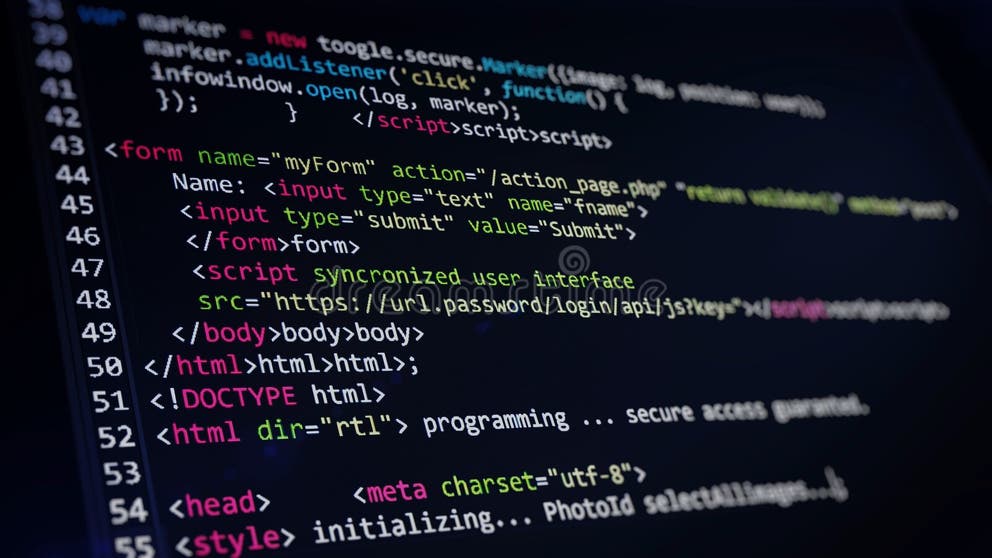 Computer Code Programming Coding Process Stock Image - Image of ...