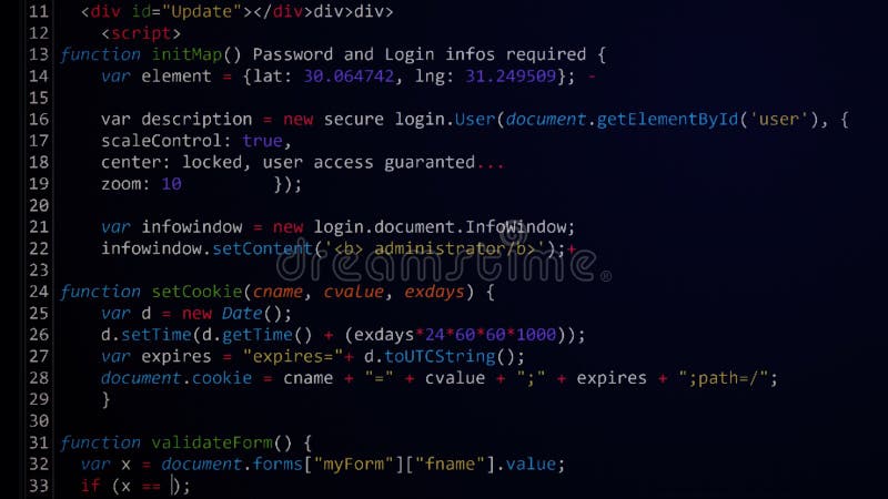 Computer Code Programming Coding Process Stock Illustration ...