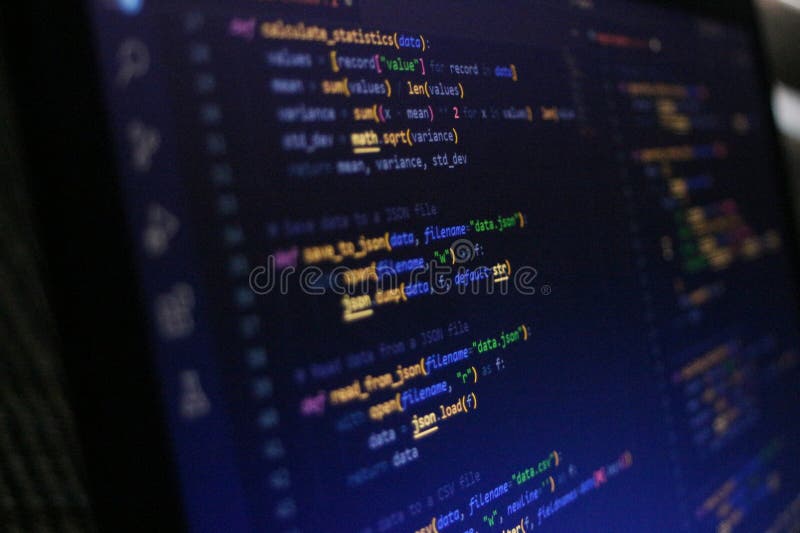 Computer Code Programming Language Coding Close High Resolution Photo On Computer Laptop Screen