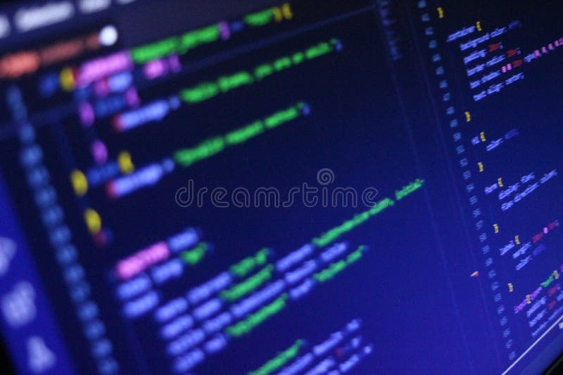 Computer Code Programming Language Coding Close High Resolution Photo On Computer Laptop Screen