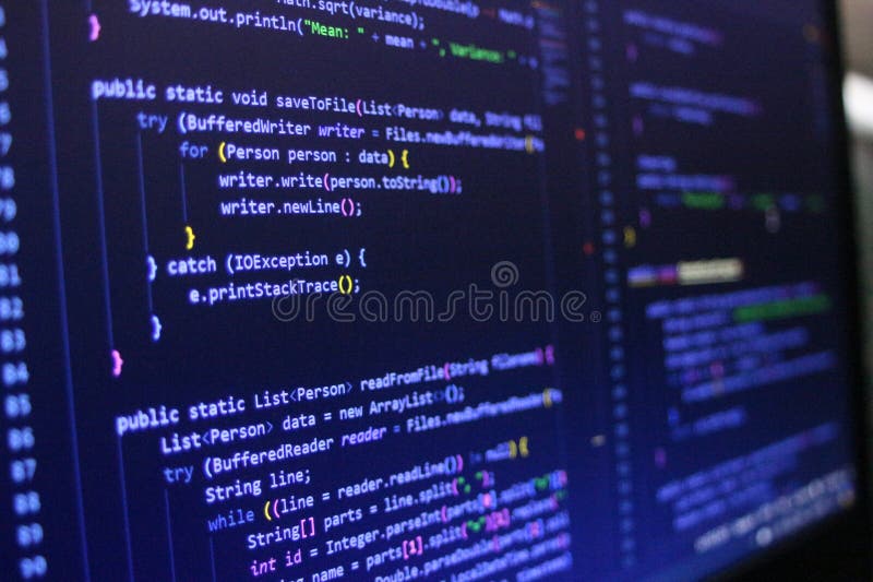 Computer Code Programming Language Coding Close High Resolution Photo On Computer Laptop Screen