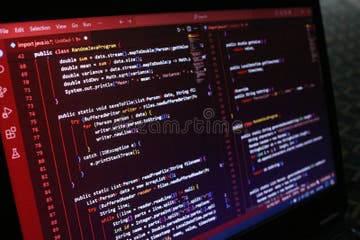 Computer Code Programming Language Coding Close High Resolution Photo on Computer Laptop Screen ...