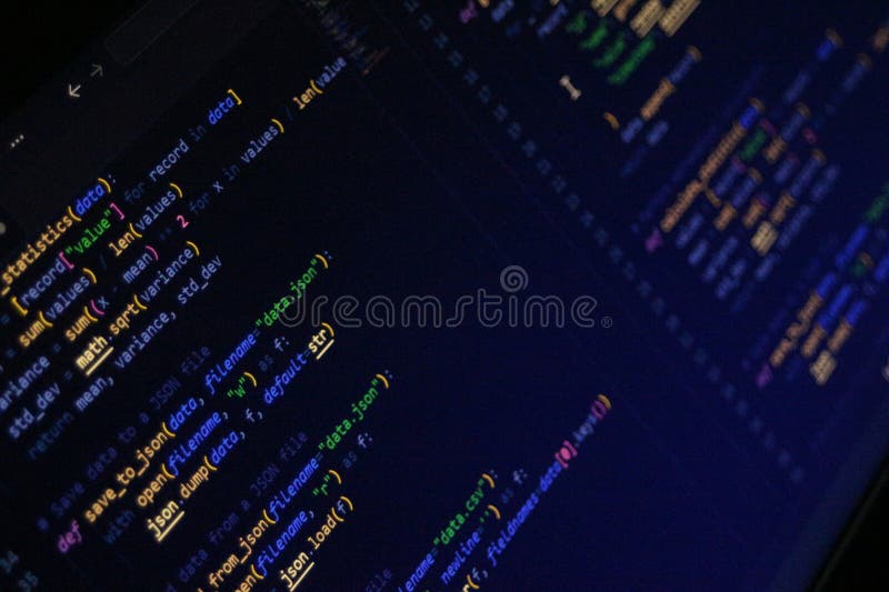 Computer Code Programming Language Coding Close High Resolution Photo On Computer Laptop Screen