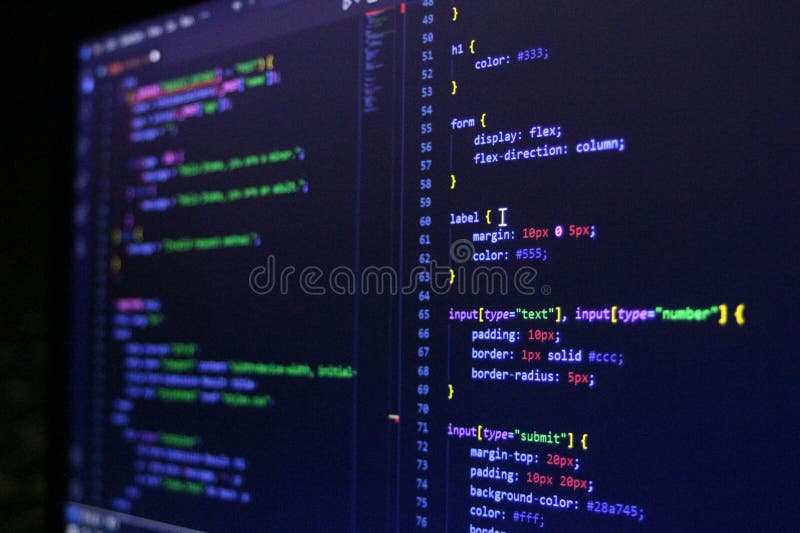 Computer Code Programming Language Coding Close High Resolution Photo On Computer Laptop Screen