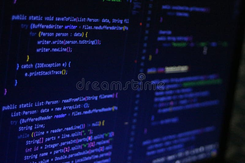 Computer Code Programming Language Coding Close High Resolution Photo On Computer Laptop Screen