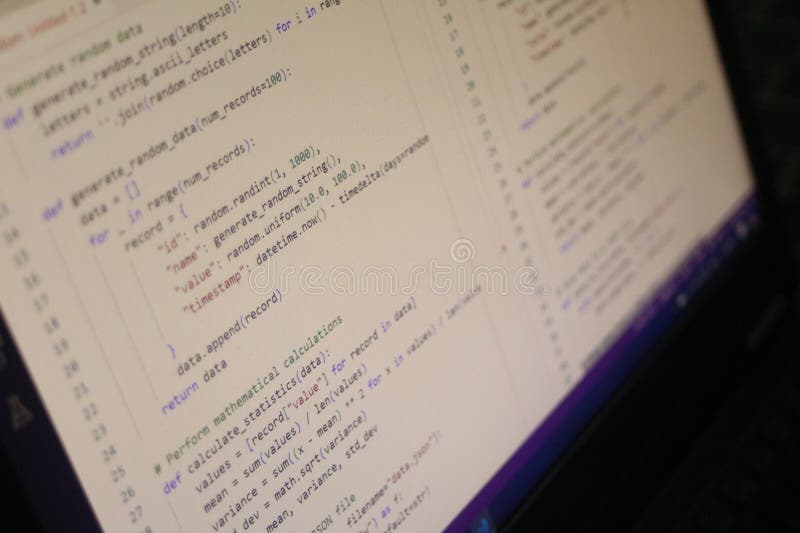 Computer Code Programming Language Coding Close High Resolution Photo On Computer Laptop Screen