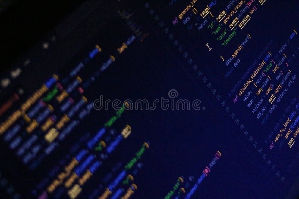 Computer Code Programming Language Coding Close High Resolution Photo on Computer Laptop Screen ...