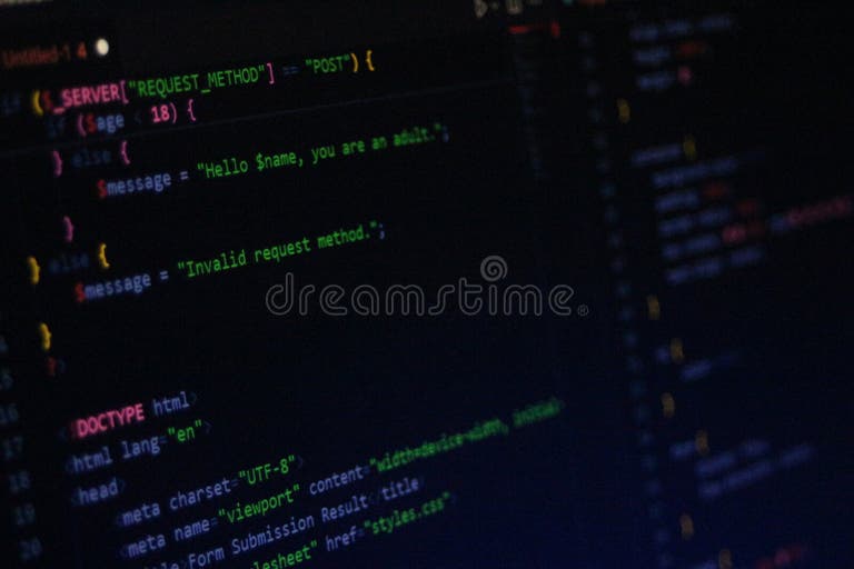 Computer Code Programming Language Coding Close High Resolution Photo on Computer Laptop Screen ...