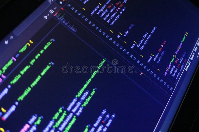 Computer Code Programming Language Coding Close High Resolution Photo On Computer Laptop Screen