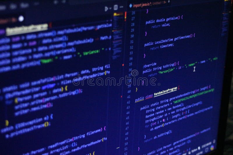 Computer Code Programming Language Coding Close High Resolution Photo On Computer Laptop Screen