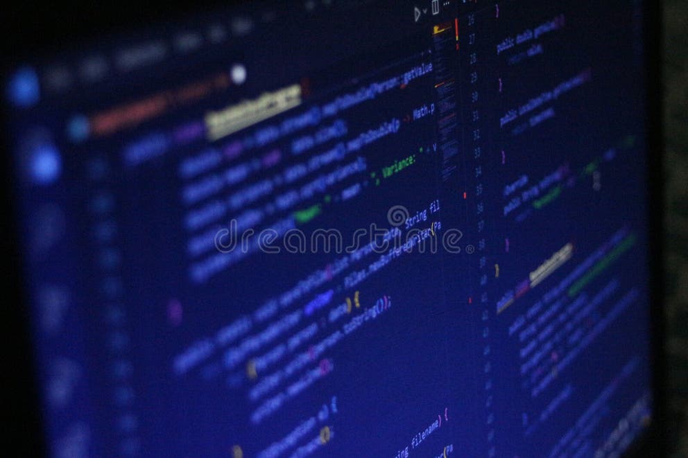 Computer Code Programming Language Coding Close High Resolution Photo on Computer Laptop Screen ...