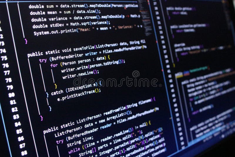 Computer Code Programming Language Coding Close High Resolution Photo On Computer Laptop Screen