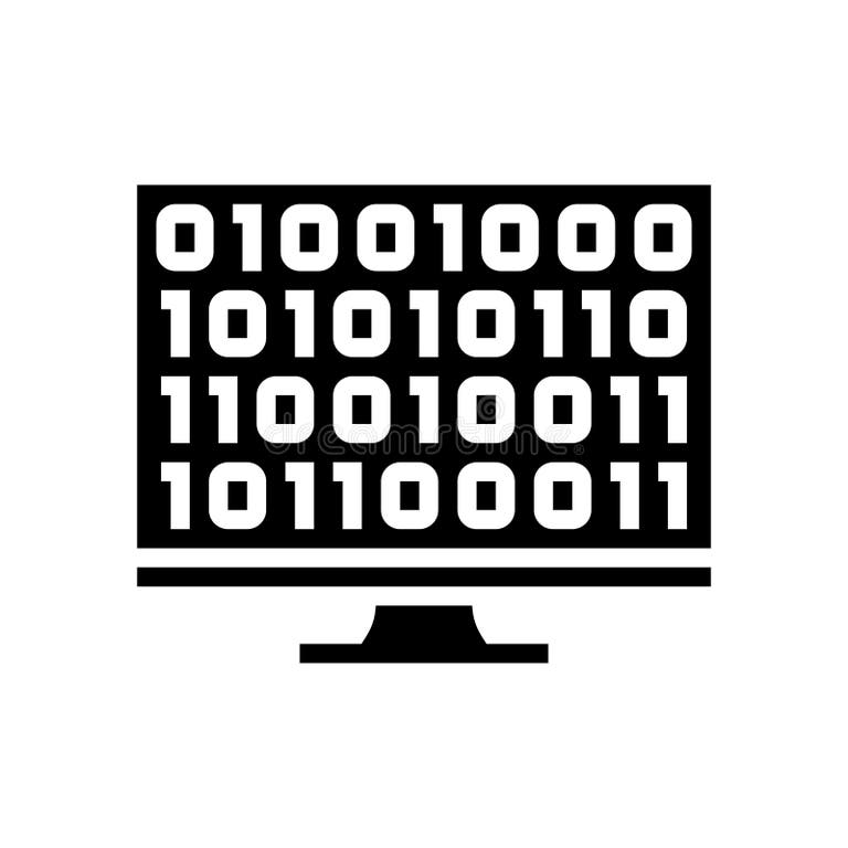 Computer Code Research Development Glyph Icon Vector Illustration Stock Vector - Illustration of ...