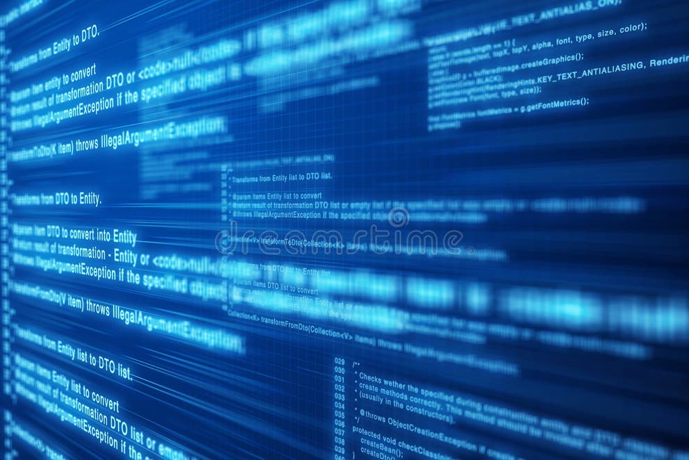 Computer code screen stock illustration. Illustration of business ...