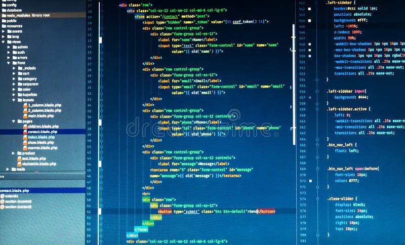 Computer Code on Laptop Web Developing and Cellphone Stock Image ... Computer Code on Laptop Web Developing and Cellphone Stock Image ...