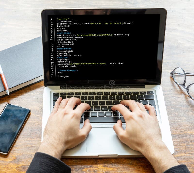 Man Programming On A Computer Office Background Stock Image Image Of Computer Coding 180973651