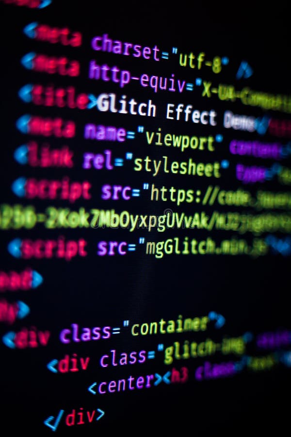 Computer Code. Technical Error. Glitch Stock Image - Image of ...