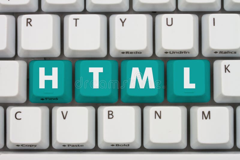 Computer Coding with HTML on Keyboard Stock Photo - Image of internet ...