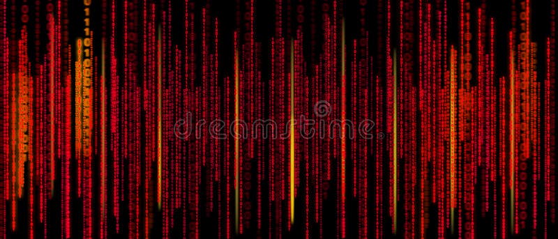 Computer Coding with Neon Gradient, Binary Code Illustration. Stock Image - Image of security ...