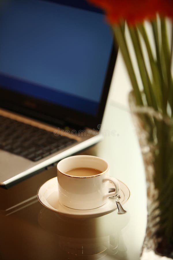 Man Working from Home on a Laptop Computer Stock Photo - Image of ...