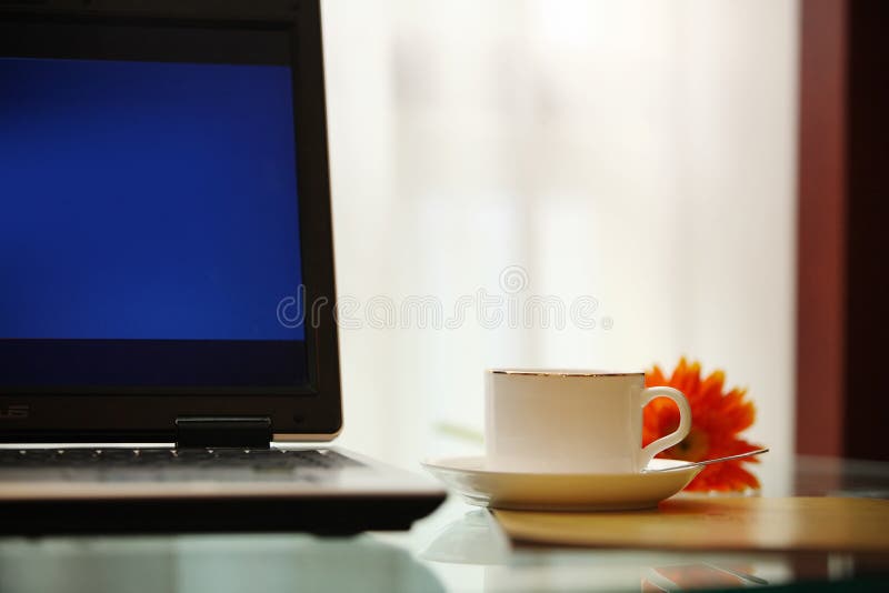 Computer and coffee stock photo. Image of organizer, coffee - 7949676