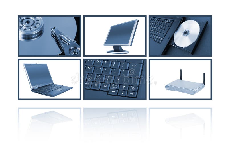 PC. Collage stock illustration. Illustration of computers - 8566709