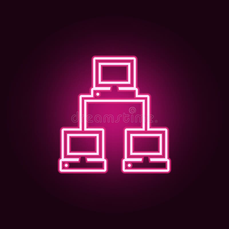 Computer Communication Icon. Elements of Web in Neon Style Icons Stock ...