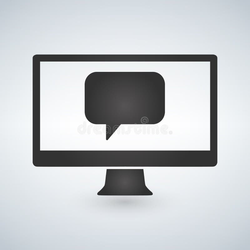 Computer Communication Message Icon Stock Illustration - Illustration ...