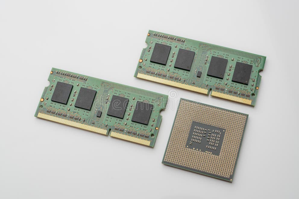 Computer Components, Processor and RAM Stock Image - Image of capacitor ...